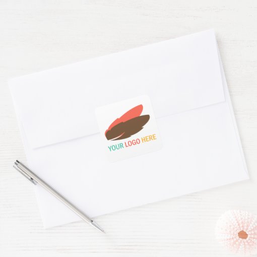 Your company or business logo square promotional square sticker | Zazzle