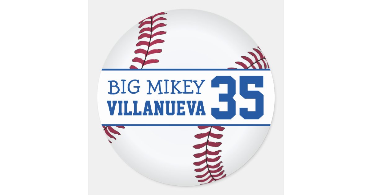 Your Custom Baseball Jersey Number Classic Round Sticker | Zazzle