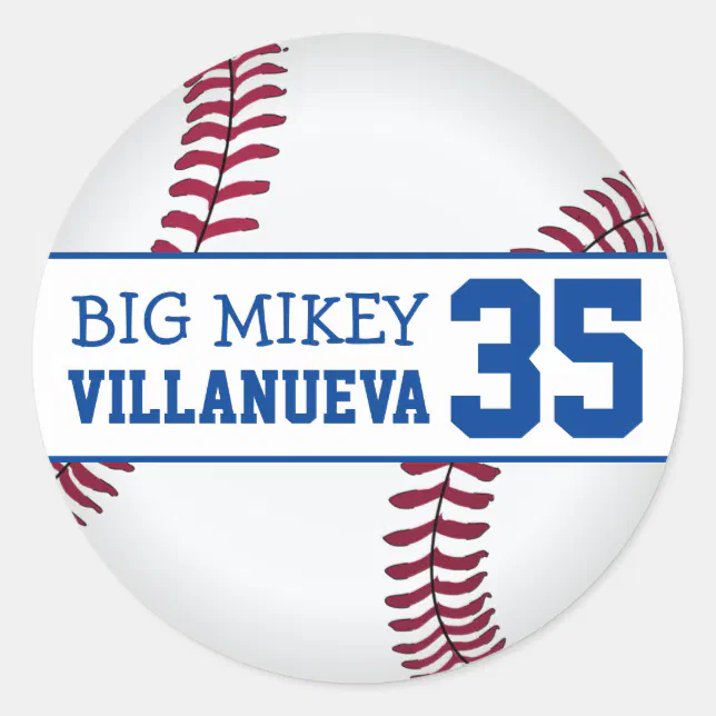 Your Custom Baseball Jersey Number Classic Round Sticker | Zazzle