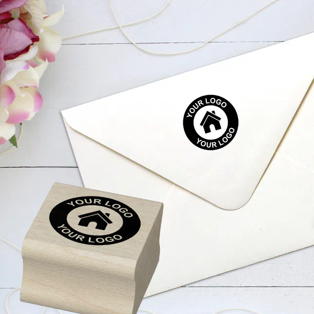 Your Custom Business Logo Rubber Stamp | Zazzle