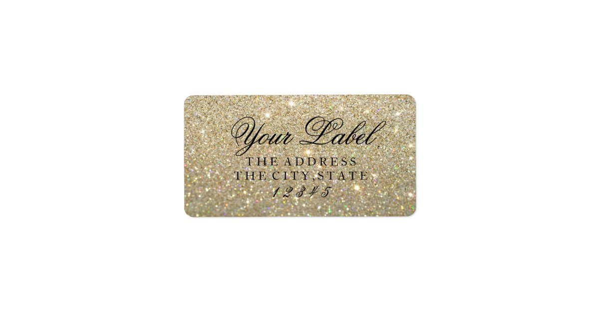 Your Custom Label - Gold Glitter Fab | Zazzle