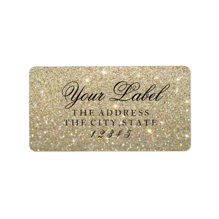 Your Custom Label - Gold Glitter Fab | Zazzle