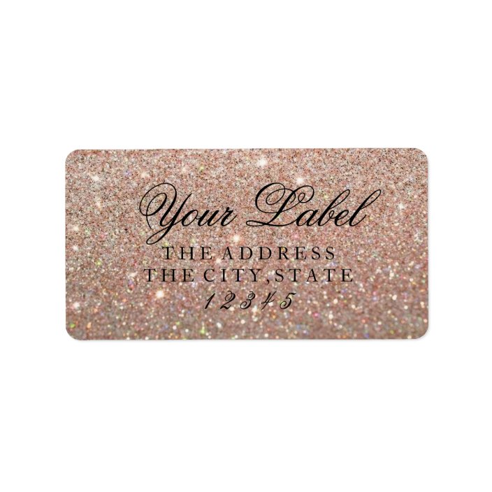 Your Custom Label - Rose Gold Glitter Fab | Zazzle.com