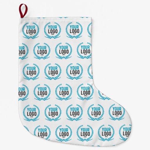 Your Custom Logo | Image All Over Patterned Large Christmas Stocking ...