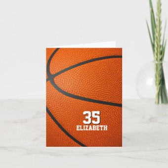 your custom message simple basketball greeting card | Zazzle