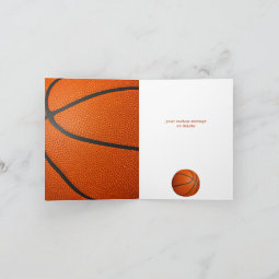 your custom message simple basketball greeting card | Zazzle