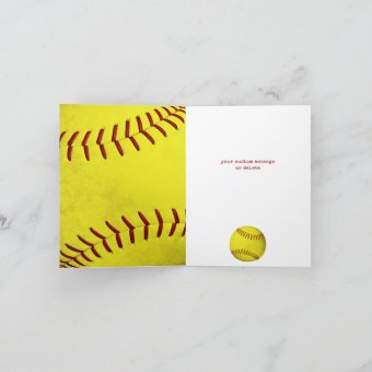 your custom message simple softball greeting card | Zazzle