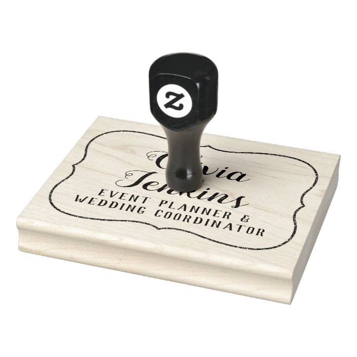 Your Custom Name and Shop Business Bracket Frame Rubber Stamp | Zazzle.com