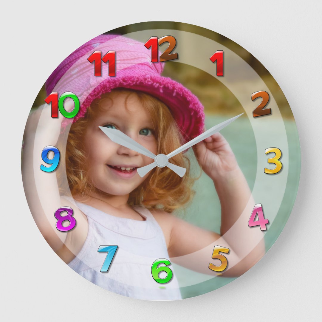 Your Custom Photo Kids Clock | Zazzle