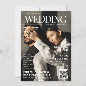 Your Custom Photo | Magazine Cover Unique Wedding Invitation | Zazzle