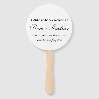 Your Custom Simple Funeral Hand Fan | Zazzle