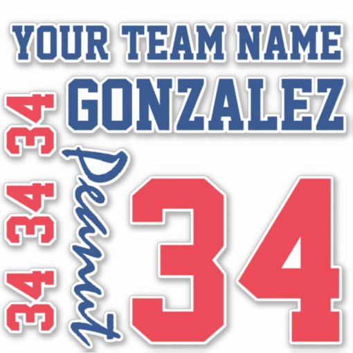 Your Custom Team Spirit Jersey Number Sticker | Zazzle