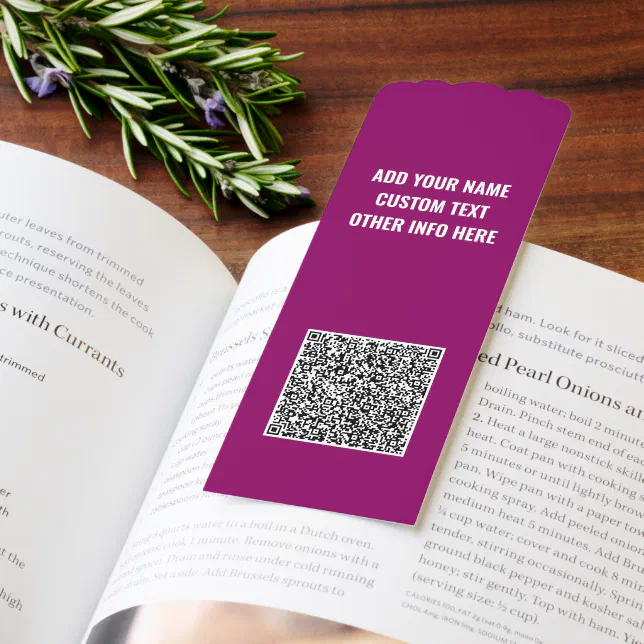 Your Custom Text and QR Code Bookmarks Template | Zazzle