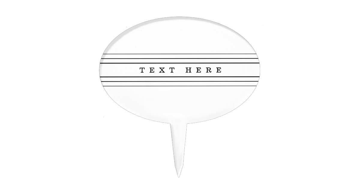Your Custom Text & Modern Stripes | Black & White Cake Topper | Zazzle