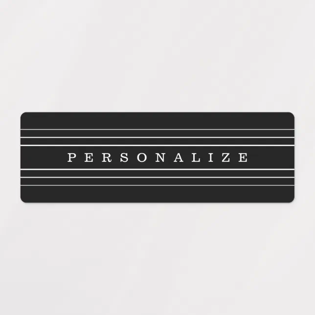 Your Custom Text & Modern Stripes | Black & White Labels | Zazzle