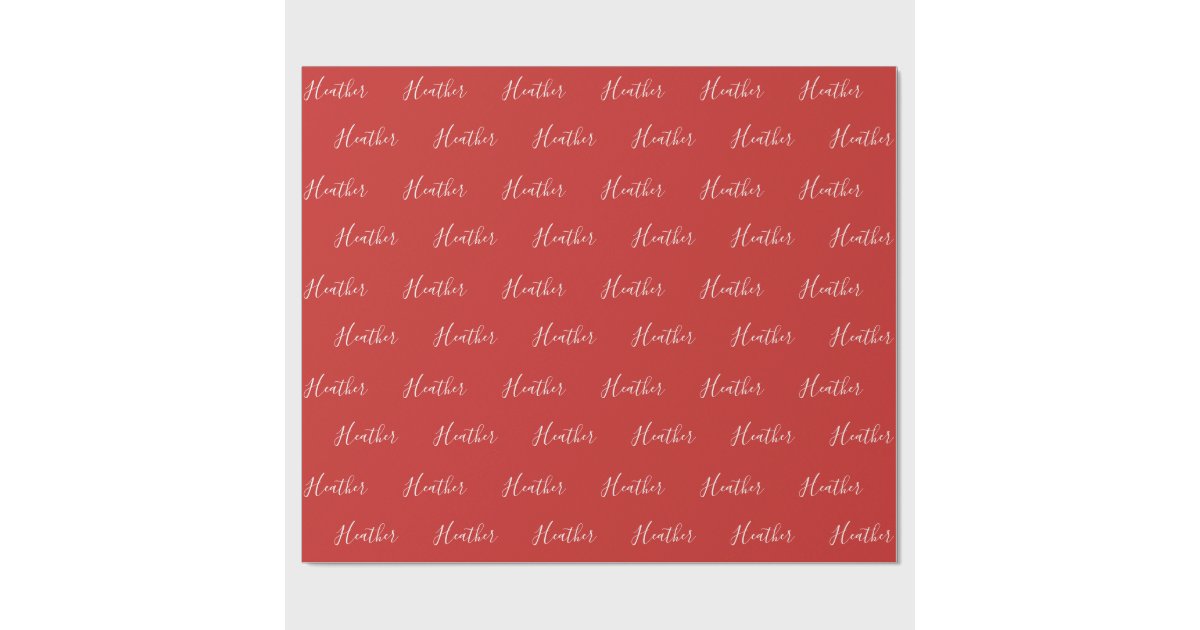 Your Custom White Script on Red #2 Wrapping Paper | Zazzle