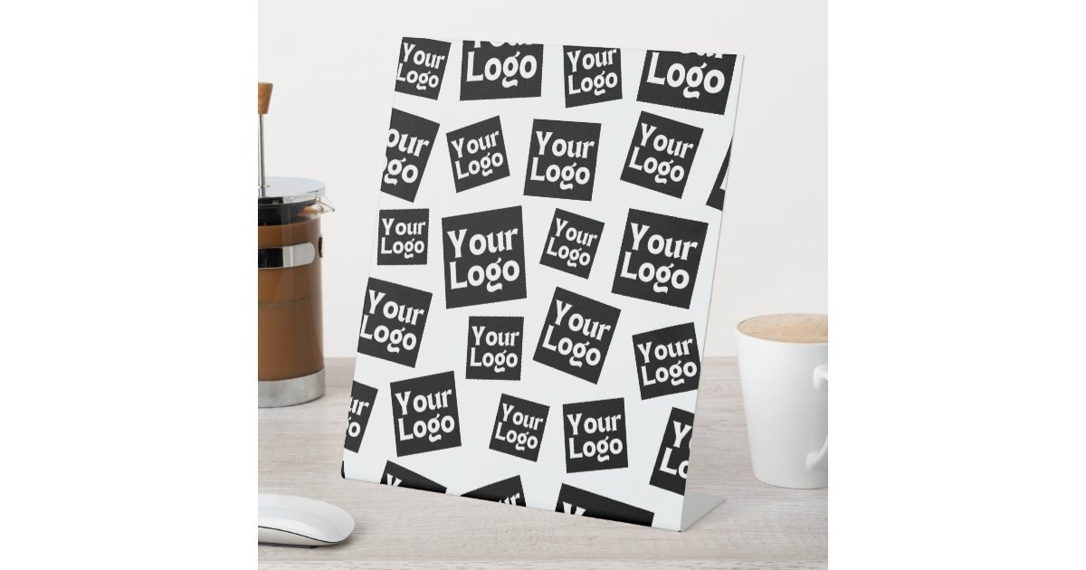 Your Design or Business Logo | Random Placement Pedestal Sign | Zazzle