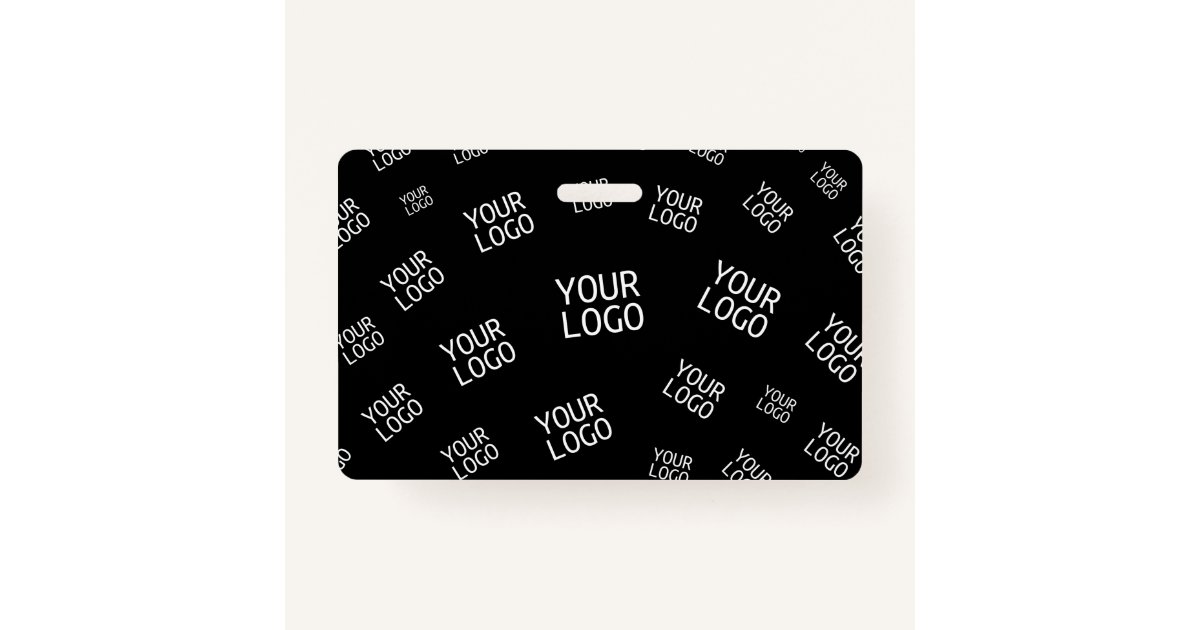 Your Design, Photo or Business Logo Randomly Tiled Badge | Zazzle