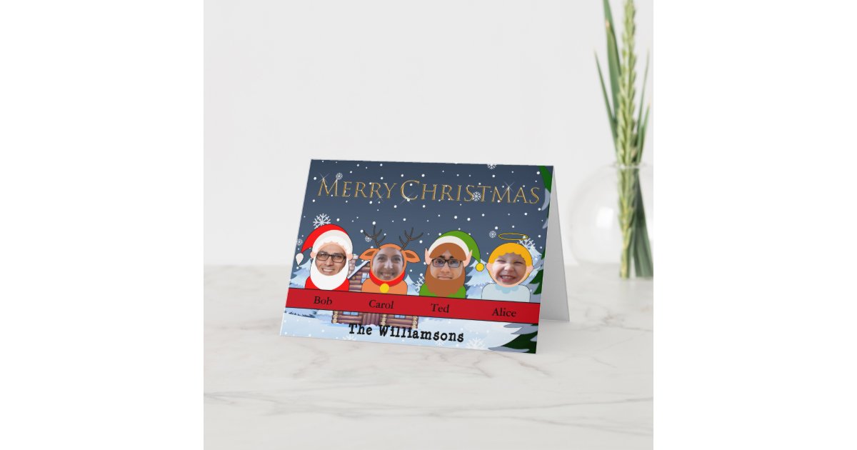 Your Family as Christmas Characters Photo Holiday Card | Zazzle