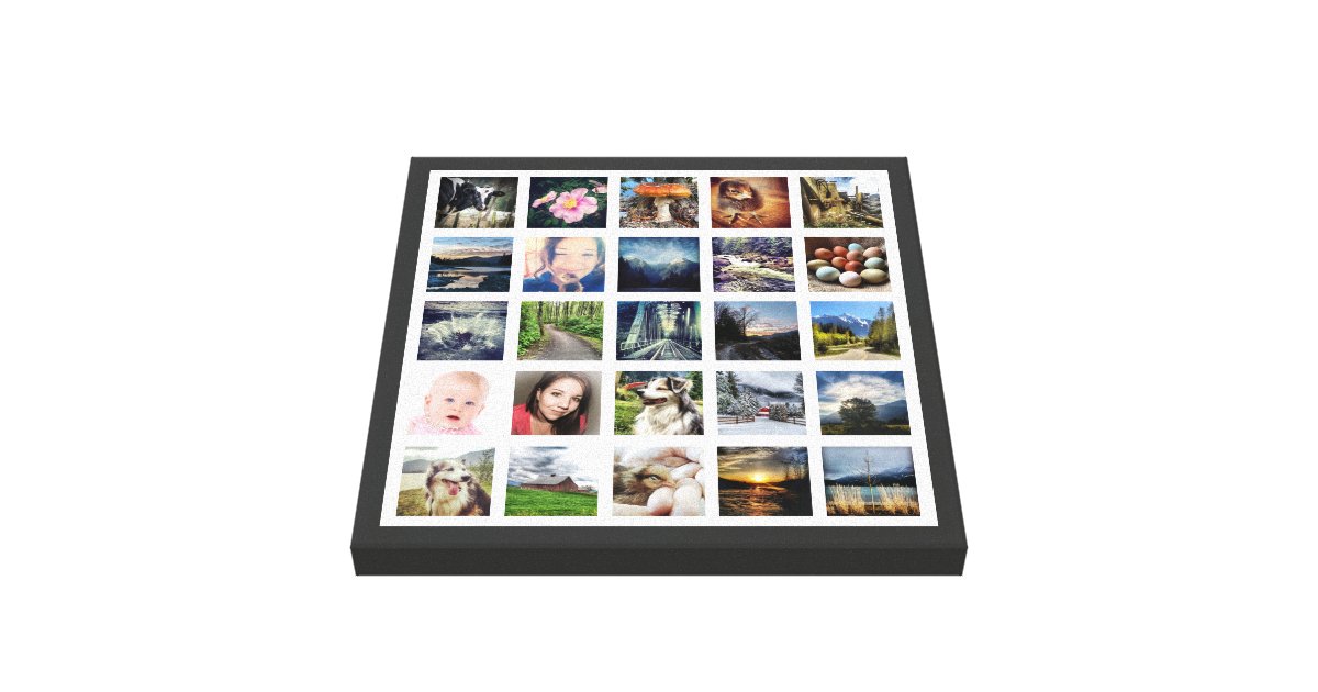 Your Family Memories Custom 25 Photo Collage Canvas Print | Zazzle.com