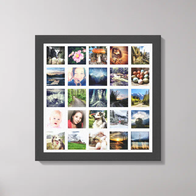 Your Family Memories Custom 25 Photo Collage Canvas Print | Zazzle