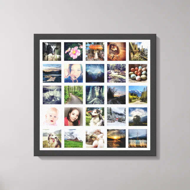 Your Family Memories Custom 25 Photo Collage Canvas Print | Zazzle