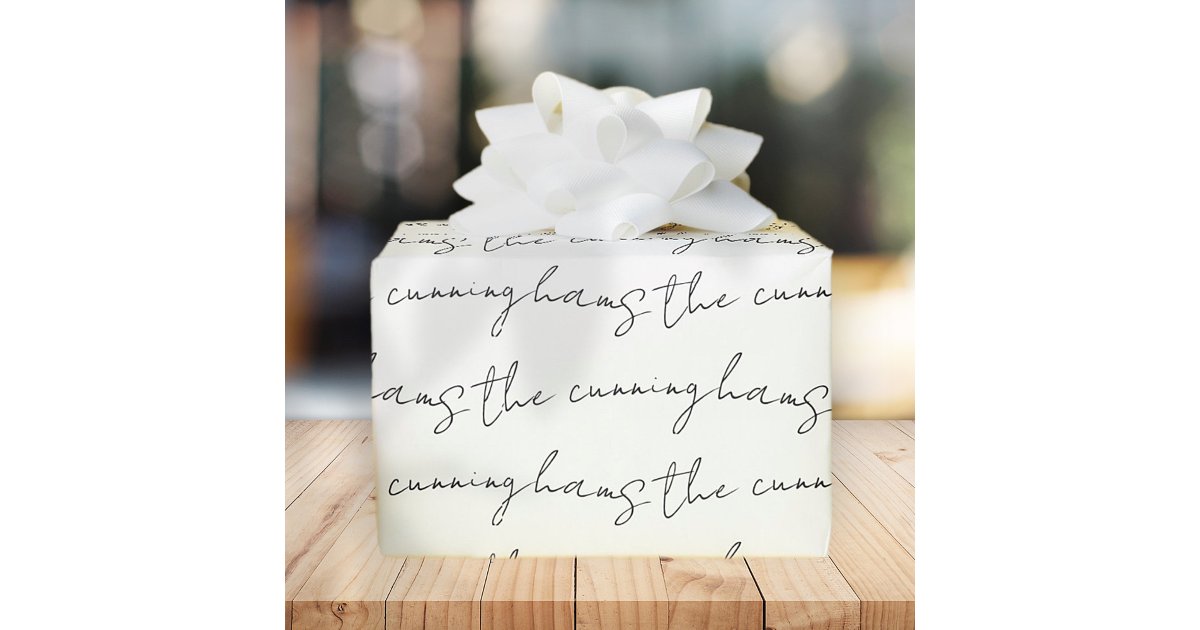 Your Family Name Black and White All Occassion Wrapping Paper | Zazzle