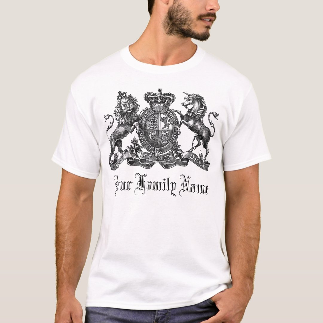 Your Family Name Customizable Crest T-Shirt | Zazzle