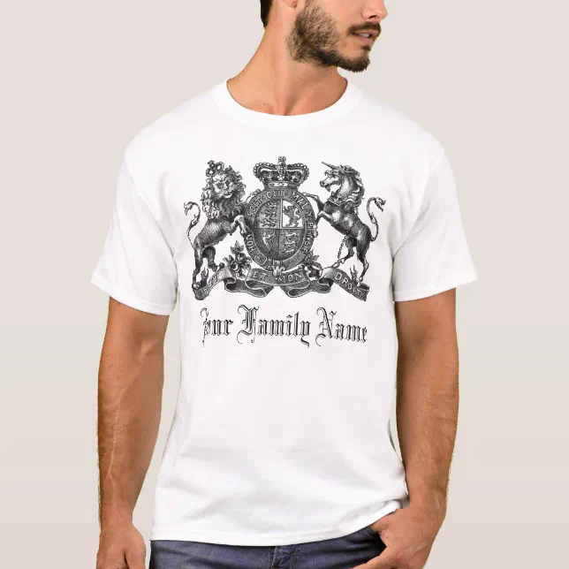 Your Family Name Customizable Crest T-Shirt | Zazzle