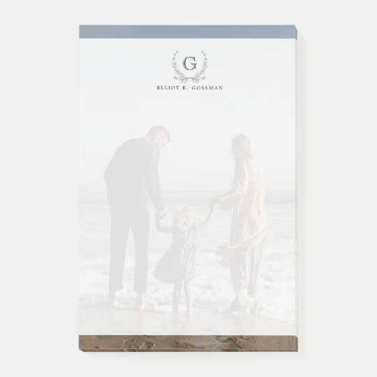 Your Family Photo Backdrop | Custom Monogram Post-it Notes | Zazzle.com