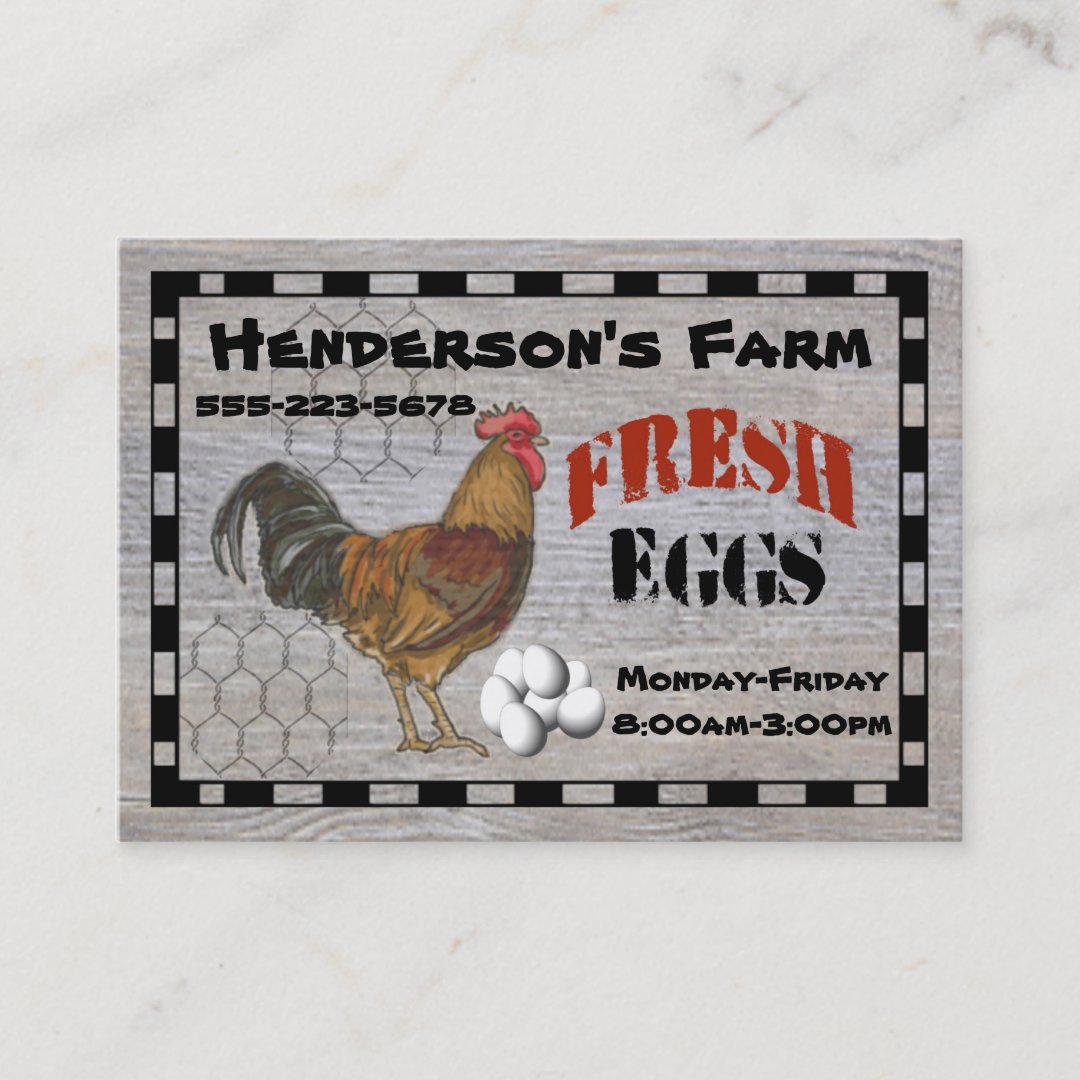 Your Farm Fresh Eggs Business Card | Zazzle