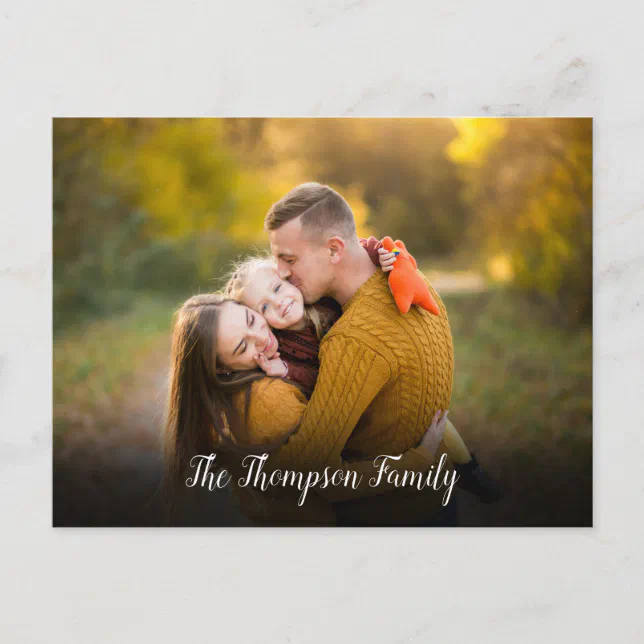 Your Favourite Family Photo Holiday Postcard | Zazzle