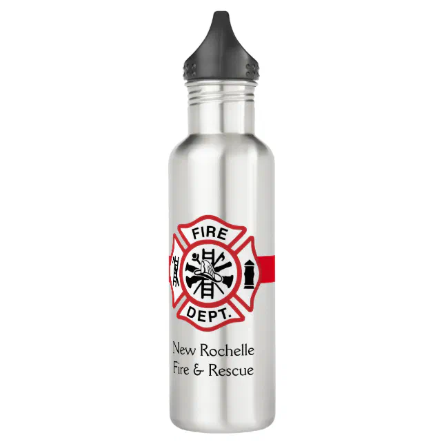 Your Firehouse Emblem Fire Department Firefighter Stainless Steel Water ...