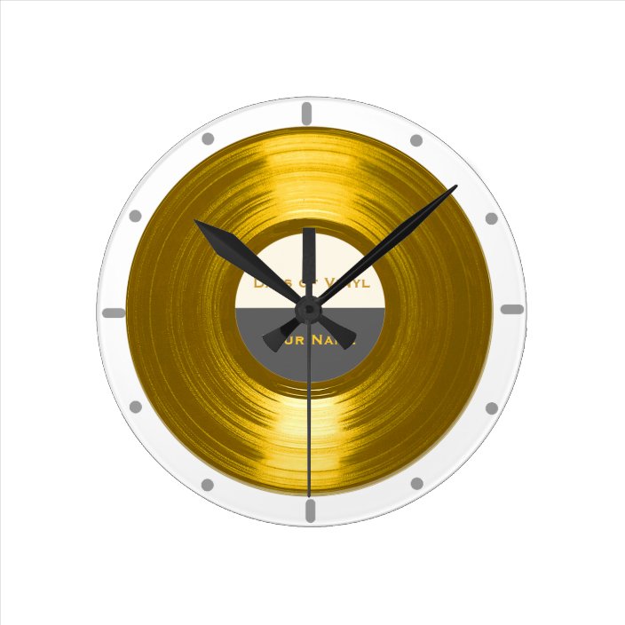 Your Gold Record Vinyl Music Disk Clock | Zazzle.com