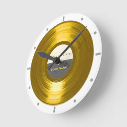 Your Gold Record Vinyl Music Disk Clock | Zazzle