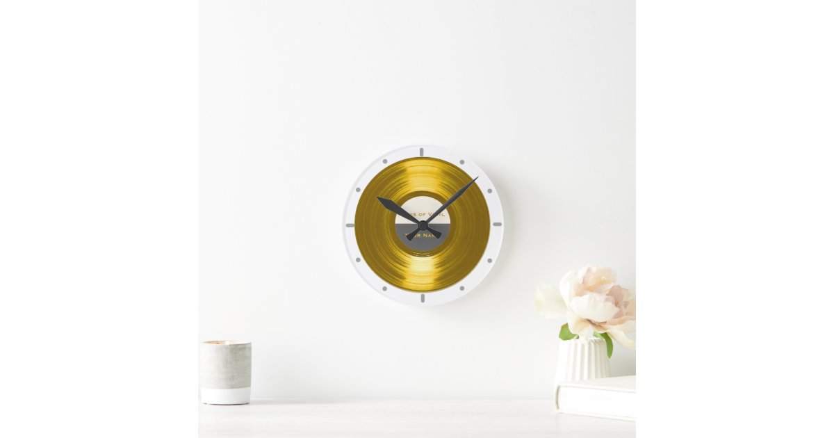 Your Gold Record Vinyl Music Disk Clock | Zazzle
