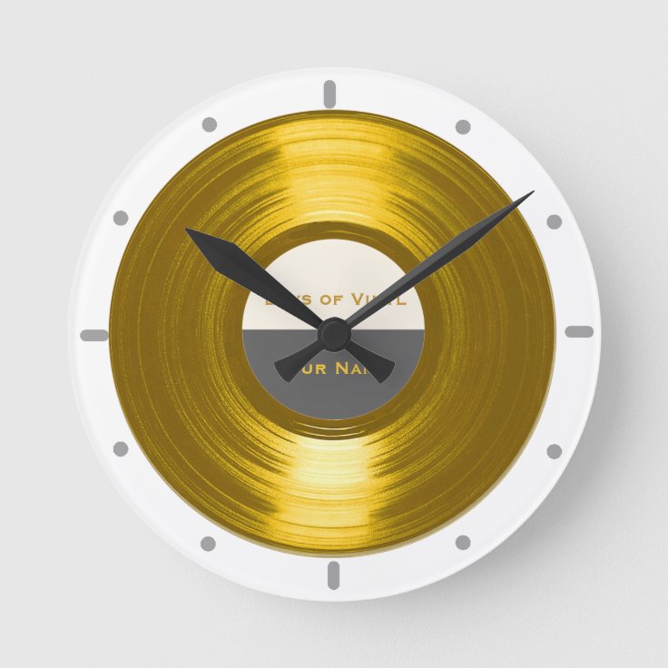 Your Gold Record Vinyl Music Disk Clock | Zazzle
