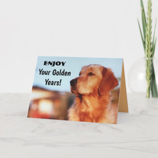 Your Golden Years Retirement Wish Golden Retriever Card | Zazzle