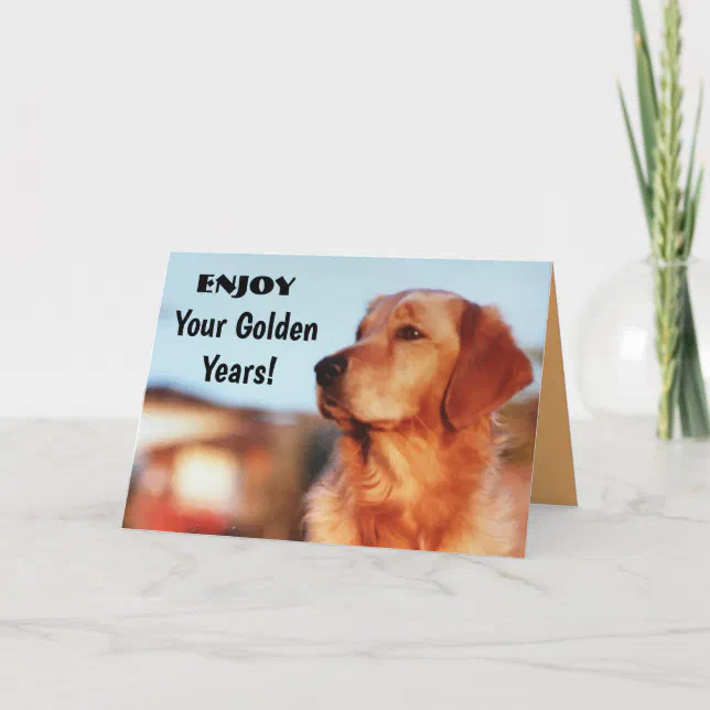 Your Golden Years Retirement Wish Golden Retriever Card | Zazzle