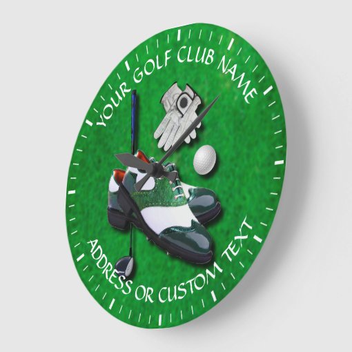 Your Golfer Golf Club Name Golf Club Owner Large Clock | Zazzle