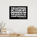 Your happiness depends upon your thoughts poster | Zazzle