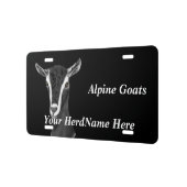 YOUR HERD NAME Alpine Goats Drawing License Plate | Zazzle