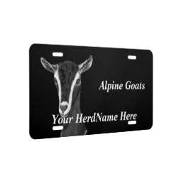 YOUR HERD NAME Alpine Goats Drawing License Plate | Zazzle
