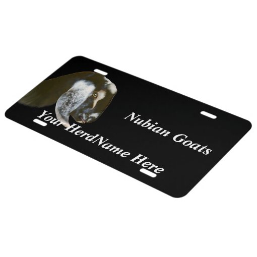 YOUR HERD NAME Nubian Goats Drawing License Plate | Zazzle