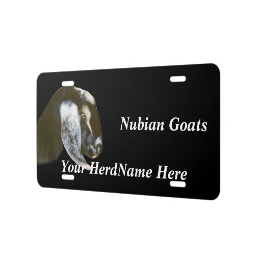 YOUR HERD NAME Nubian Goats Drawing License Plate | Zazzle