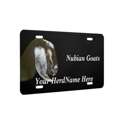 YOUR HERD NAME Nubian Goats Drawing License Plate | Zazzle