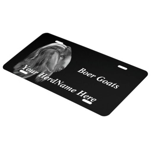 YOUR HERDNAME Boer Goats Sketch License Plate | Zazzle