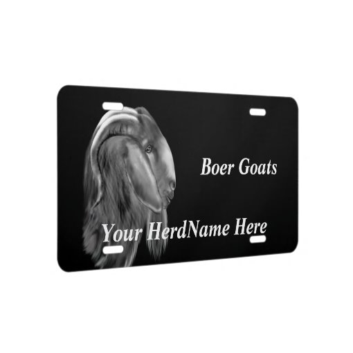 YOUR HERDNAME Boer Goats Sketch License Plate | Zazzle