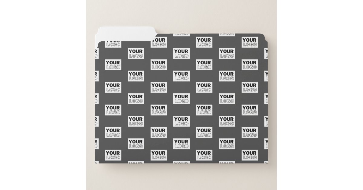 Your Image Design or Business Logo Tiled | Grey File Folder | Zazzle
