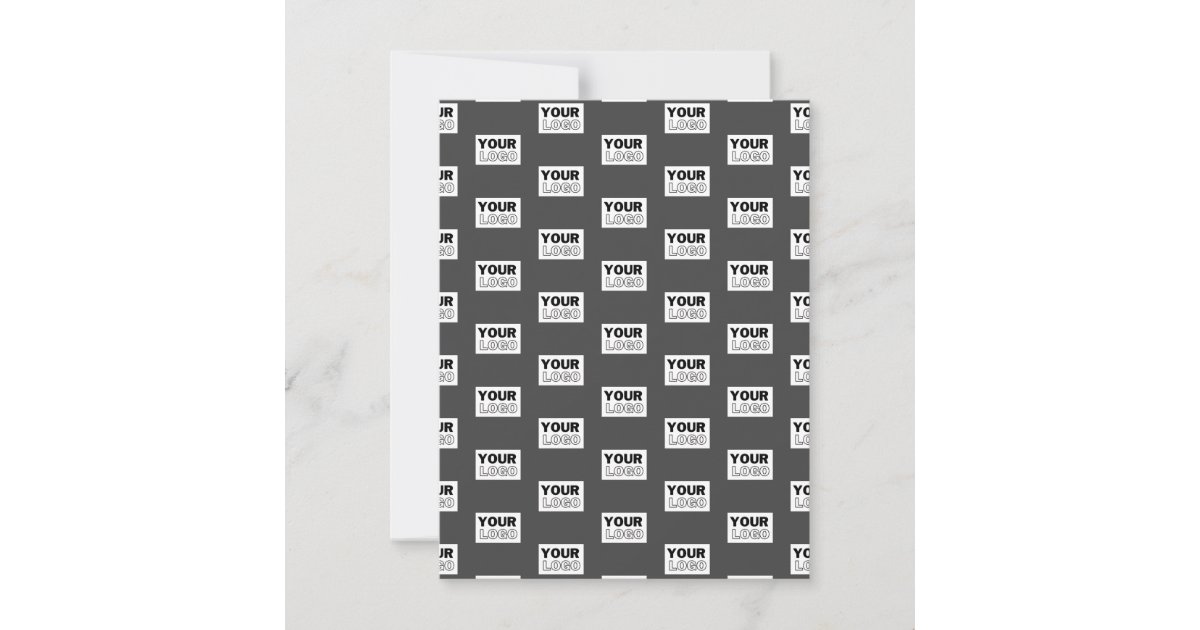 Your Image Design or Business Logo Tiled | Grey Note Card | Zazzle